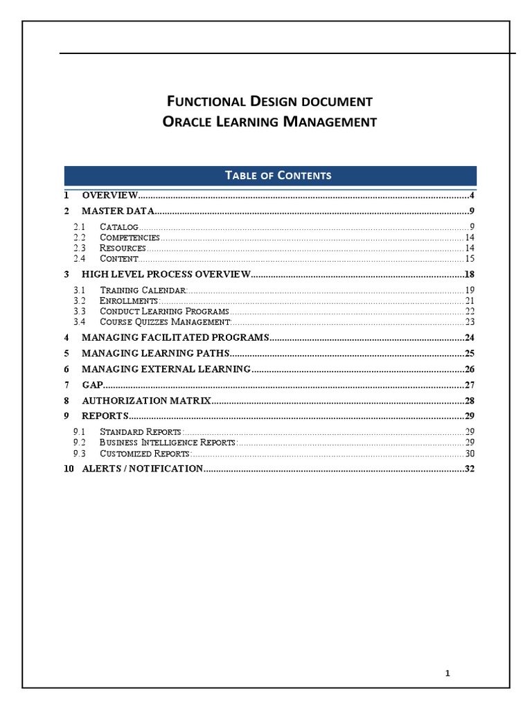 Learning Management Functional Design Document | PDF | Online And ...