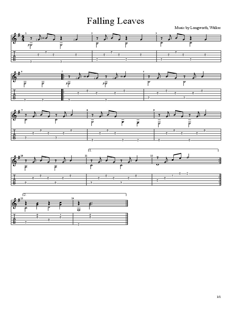 Falling Leaves Music Score | PDF