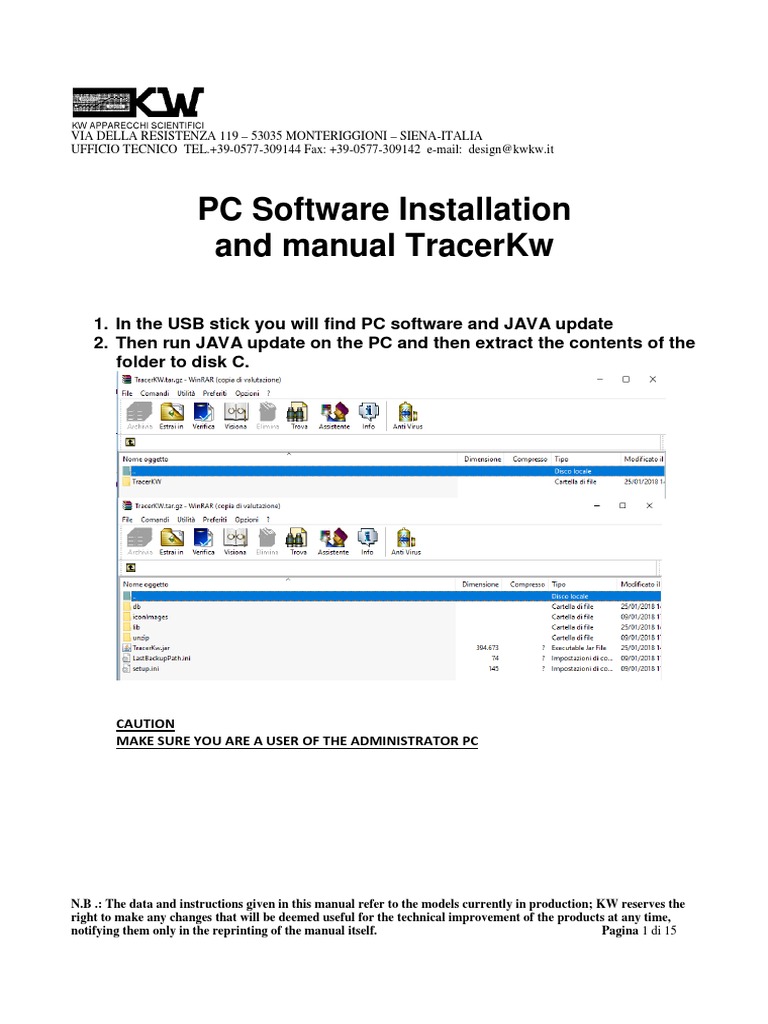 PC Software Installation and Manual Tracerkw | PDF | Refrigerator | Computer Hardware