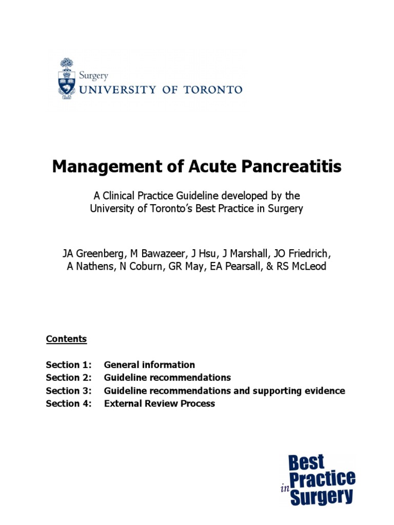 Pancreatitis Guideline | PDF | Gallbladder | Bile