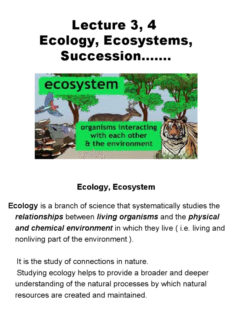 Lec 3, 4 Ecology, Ecosystem | PDF | Ecosystem | Food Web