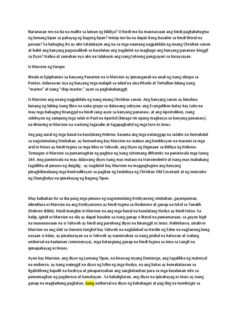 Marcion of Sinope | PDF