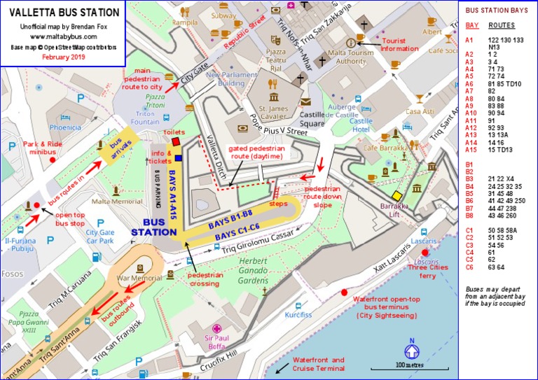 Map 2019 02 Valletta | PDF | Bus Transport | Road Transport
