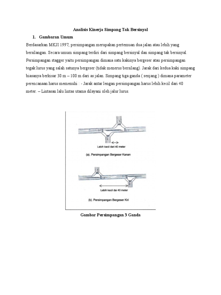 Analisis Kinerja Simpang Tak Bersinyal | PDF