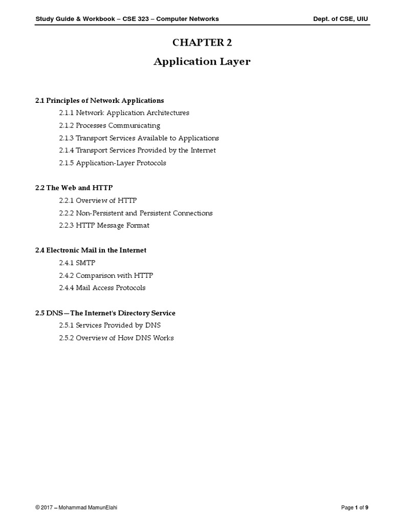 Computer Networks - Chapter 2 - Application Layer | PDF | Domain Name System | Hypertext ...