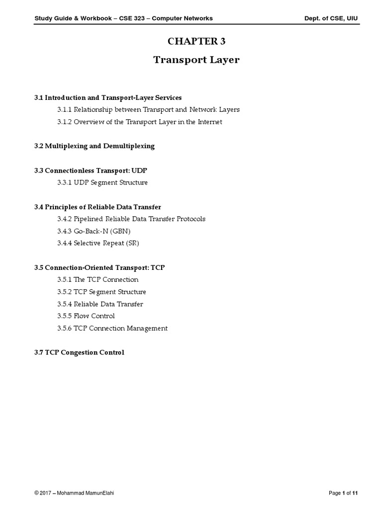 Computer Networks - Chapter 3 - Transport Layer | PDF | Transmission ...