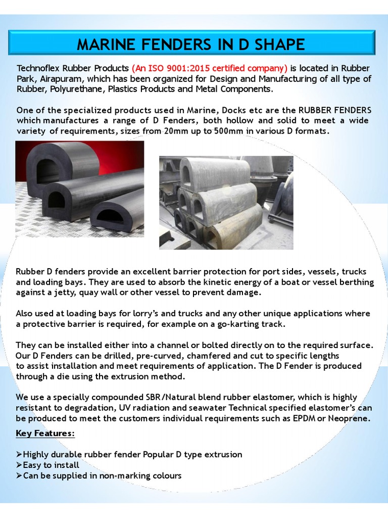 Marine Fenders in D Shape: (An ISO 9001:2015 Certified Company) | PDF ...