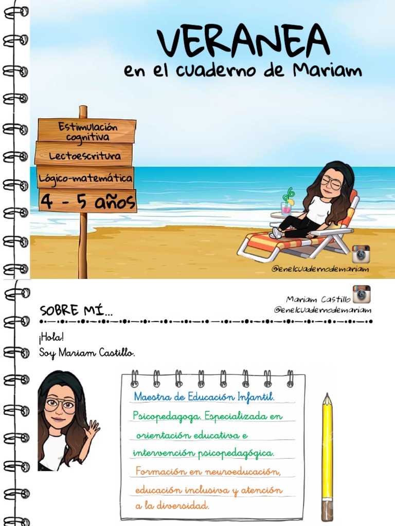 Cuaderno de Verano para Niños 4-5 Años | PDF | Aprendizaje | Cognición