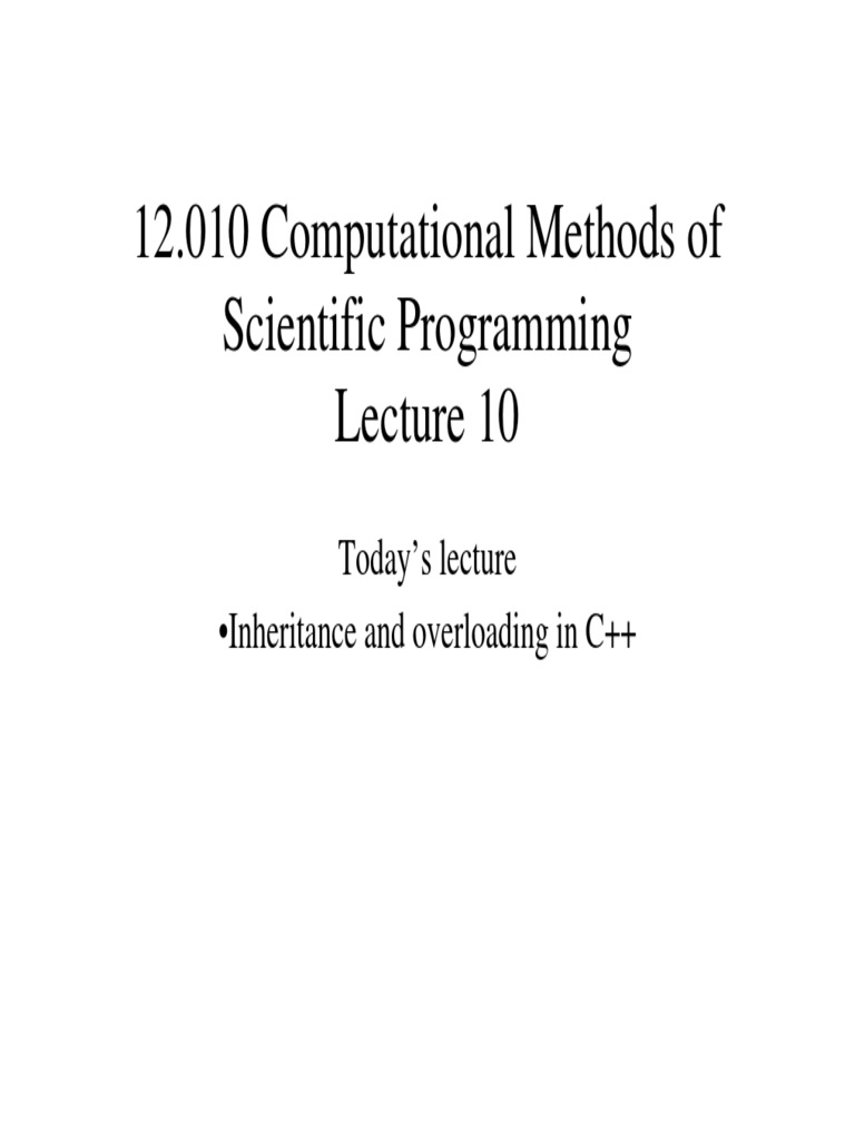 Lec 10 Pdf Method Computer Programming Class Computer Programming