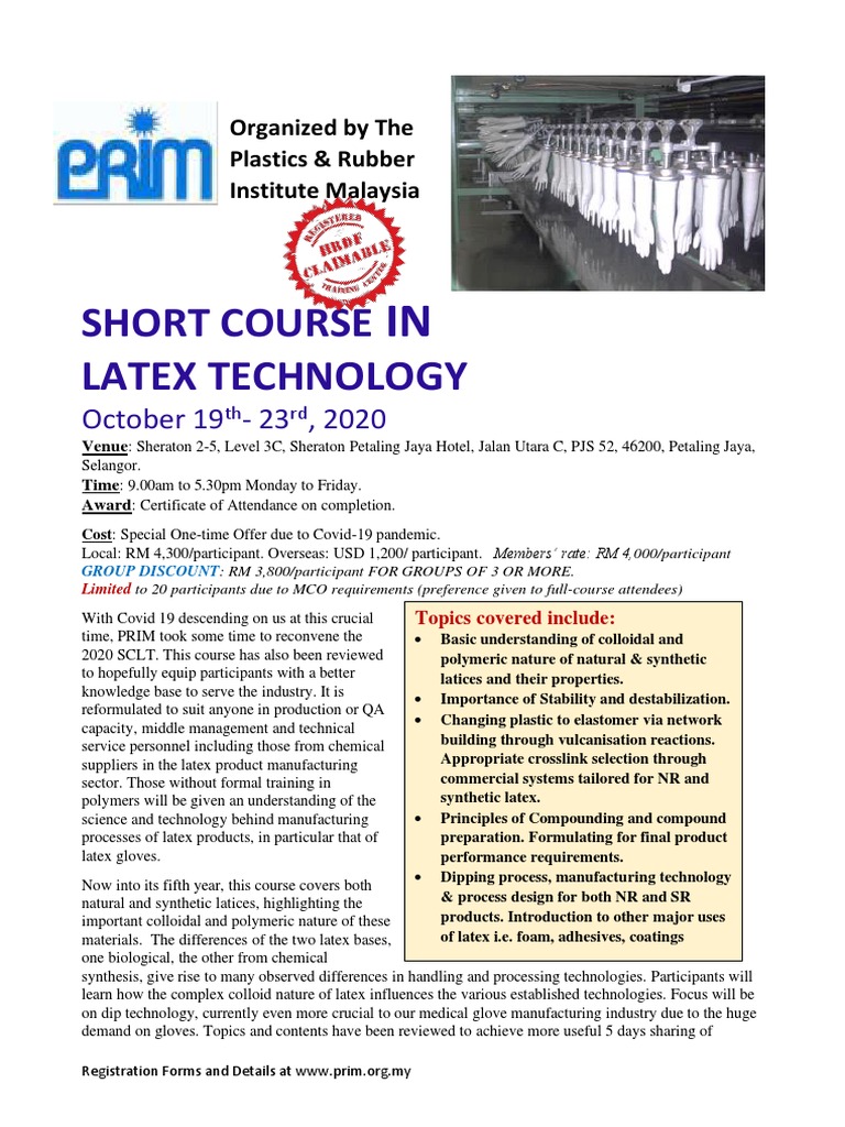 BROCHURE Short Course Latex 2020 - Rev. 4 | PDF | Natural Rubber ...