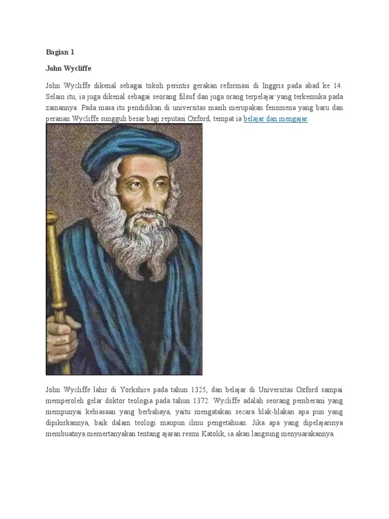 John Wycliffe: Perintis Reformasi Inggris | PDF | Sejarah | Agama & Spiritualitas