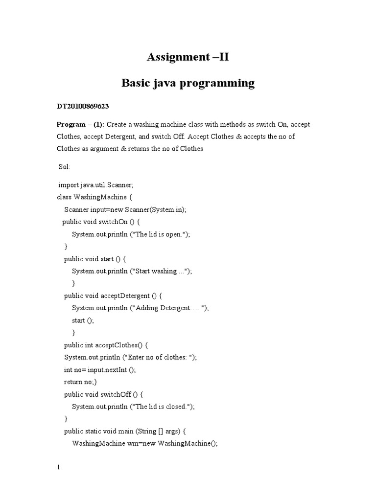 Assignment Ii Basic Java Programming Pdf Electric Power Computer Programming