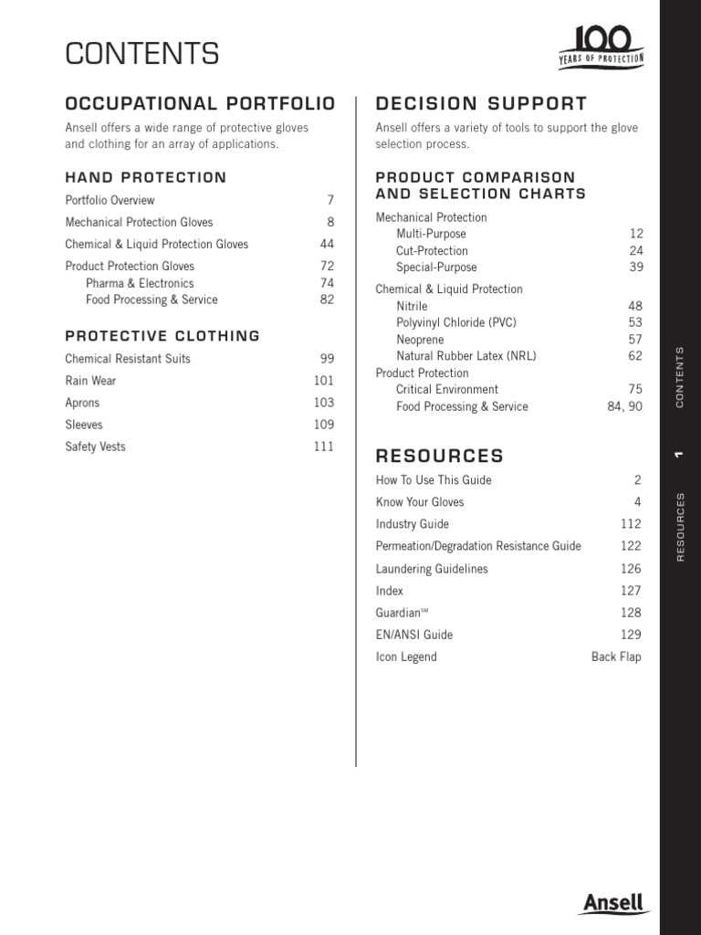 Ansell Product Catalog PDF | PDF | Glove | Yarn