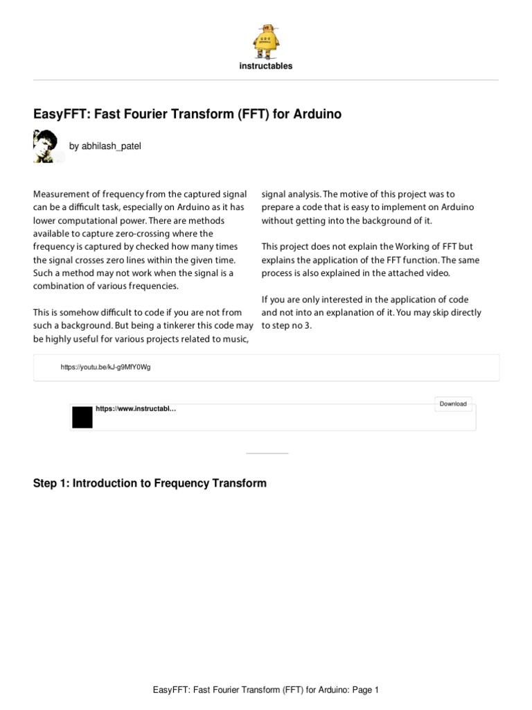 FFT for Arduino: Fast Fourier Transform Code | PDF | Fast Fourier Transform | Computer Programming