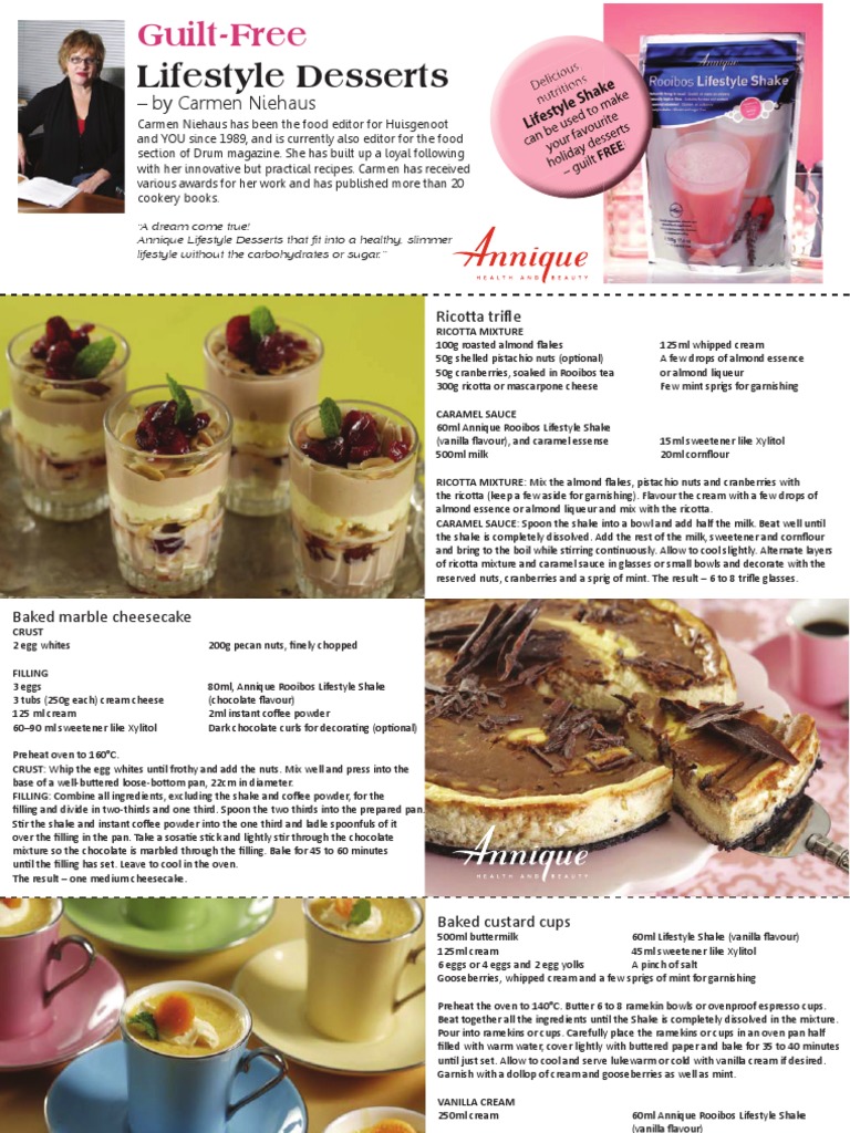 Guilt-Free Dessert Recipes by Carmen Niehaus | PDF | Custard | Western ...