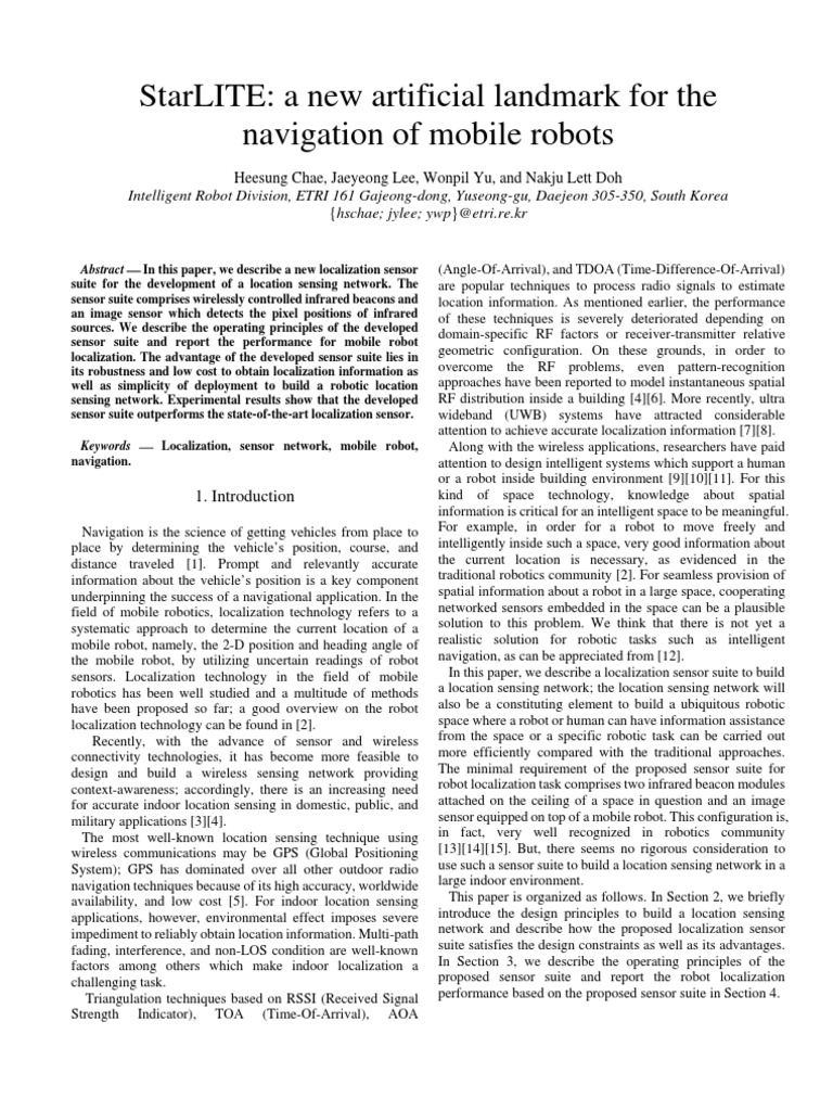 Starlite | PDF | Robotics | Sensor