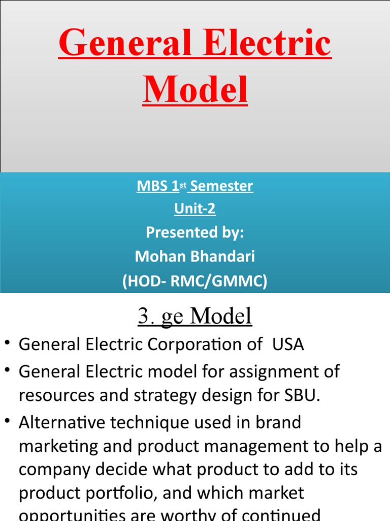 General Electric Model | PDF | Finance & Money Management