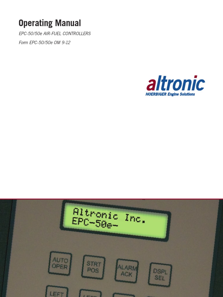 Operating Manual: Epc-50/50E Air-Fuel Controllers Form EPC-50/50e OM 9-12 | PDF | Electric Motor ...