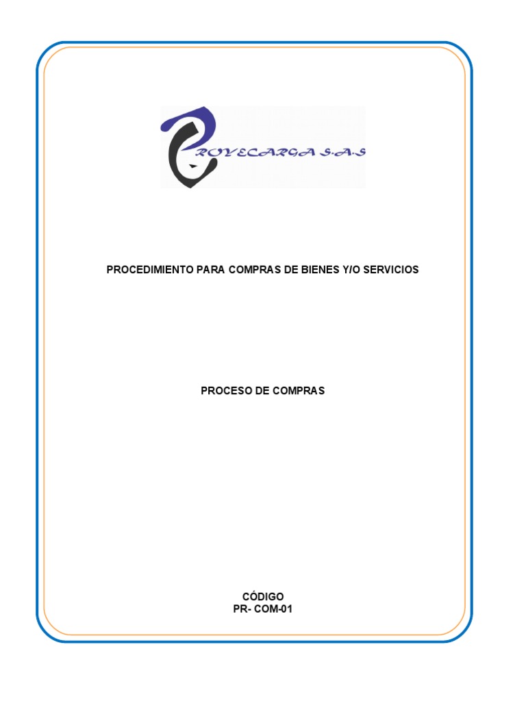 PR-COM-01 Procedimiento para Compras | PDF | Calidad (comercial) | Business