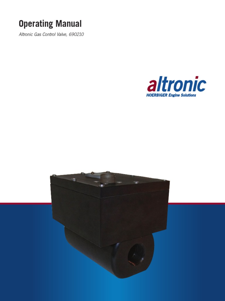 Operating Manual: Altronic Gas Control Valve, 690210 | PDF | Valve ...
