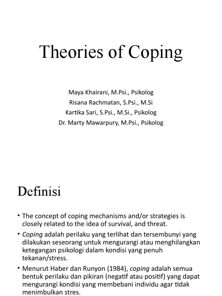 Theories of Coping | PDF | Experimental Psychology | Neuroscience