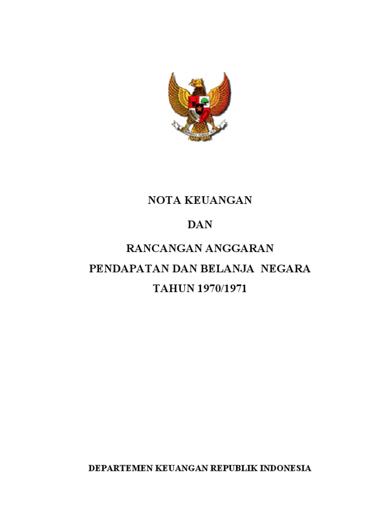 Nota Keuangan Dan RAPBN Th. 1970-1971 | PDF | Pengelolaan Keuangan ...