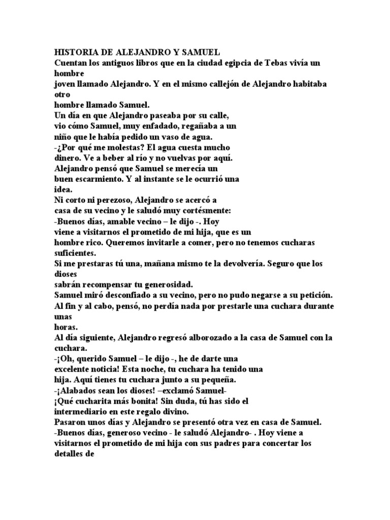 Historia de Alejandro y Samuel | PDF