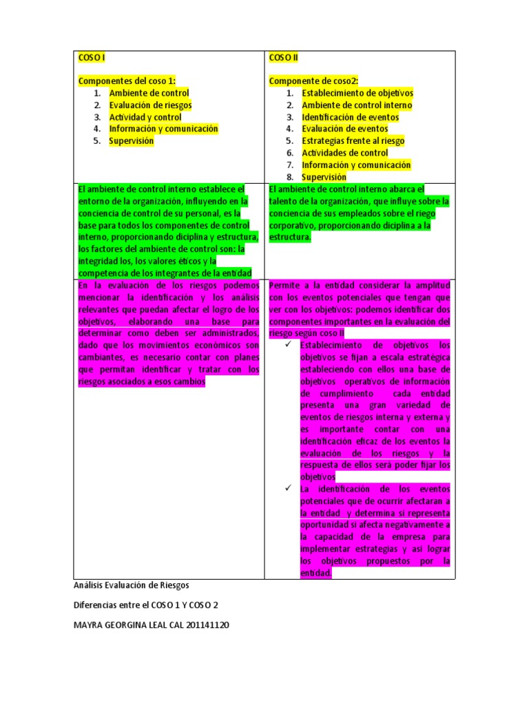COSO I y COSO II | PDF | Información | Business