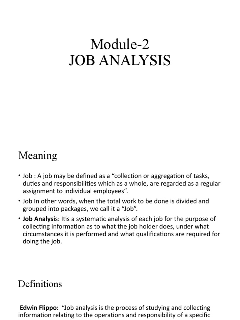 Module-2 Job Analysis | PDF | Human Resources | Human Resource Management