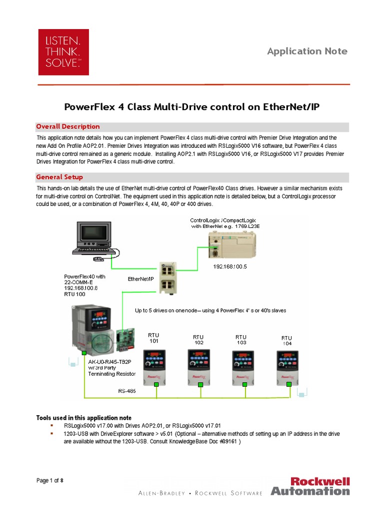 PowerFlex 4 Class Multi-Drive Control On EtherNetIP PDF | PDF | World ...