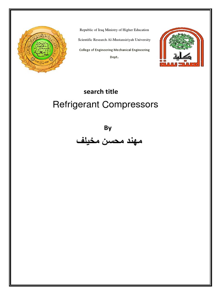 Refrigerant Compressors Pdf