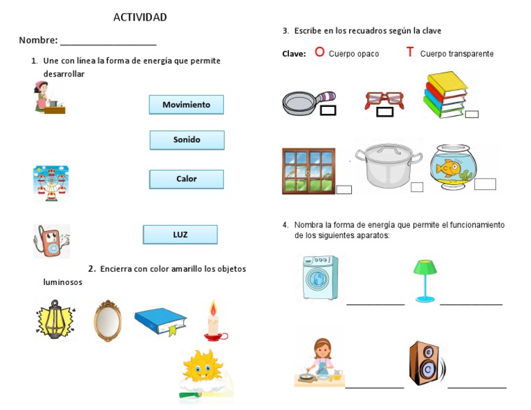 Las diferentes formas de energía: luz, calor, sonido y movimiento | PDF
