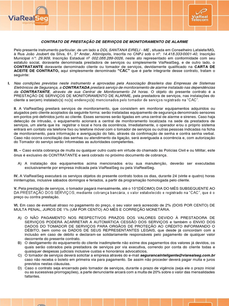 Modelo de Contrato de Monitoramento PDF | PDF