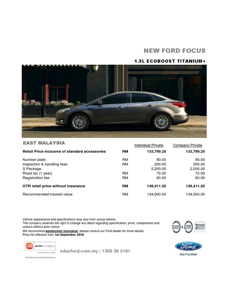 Focus 1.5L EcoBoost Titanium EM PDF | PDF | Vehicle Technology | Motor ...