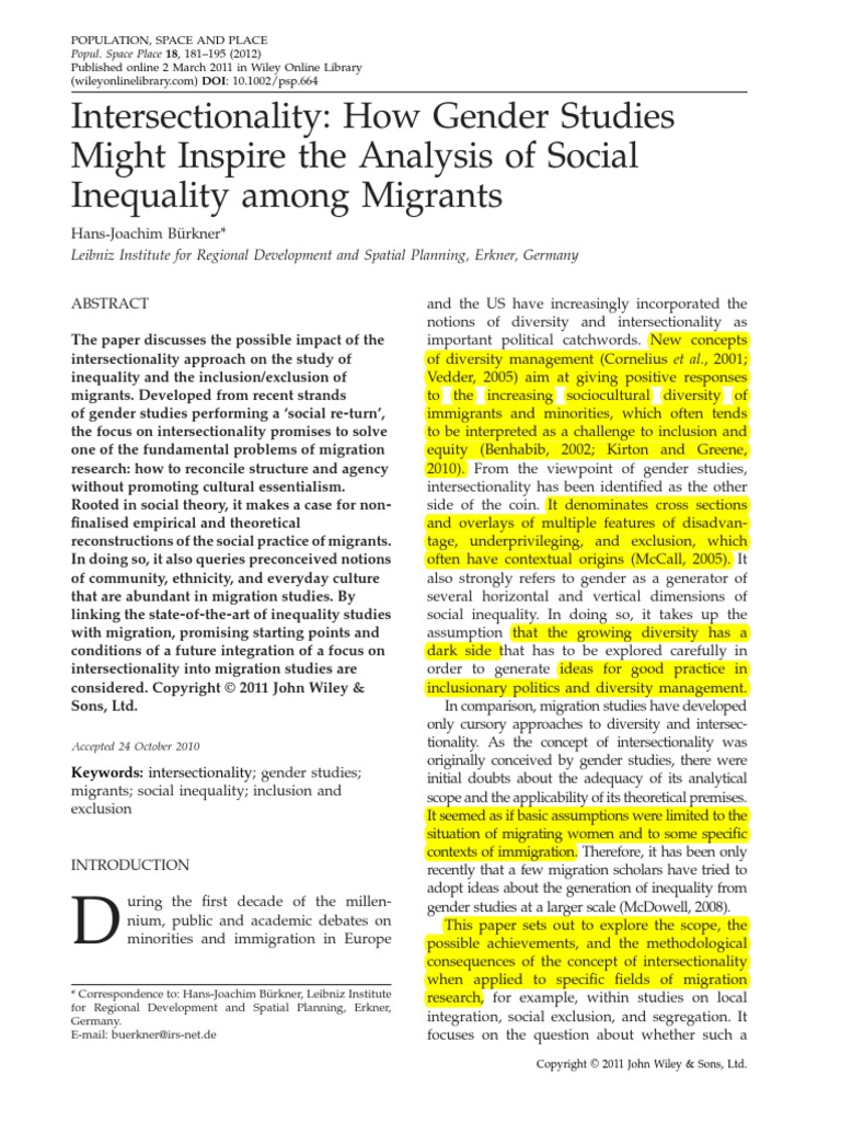 Burkner 2012 Intersectionality and Inequality-Rev PDF | PDF ...