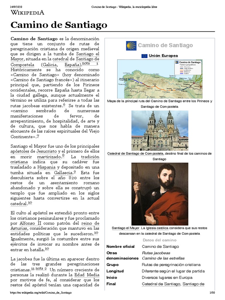 Camino de Santiago PDF | PDF | Camino de santiago | Juan el apóstol