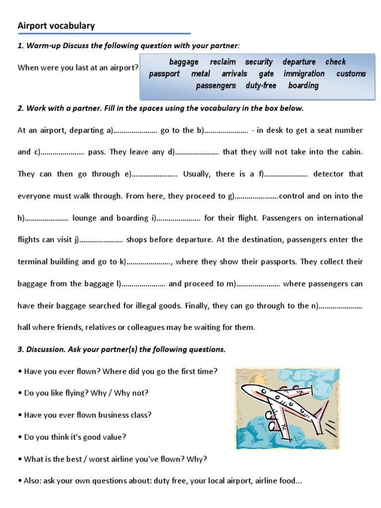 Airport Vocabulary | PDF