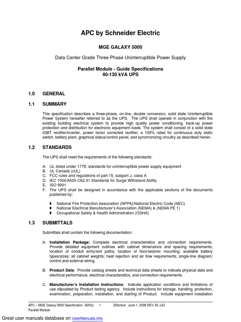 Mge Galaxy 5000 PDF | PDF | Power Inverter | Rectifier