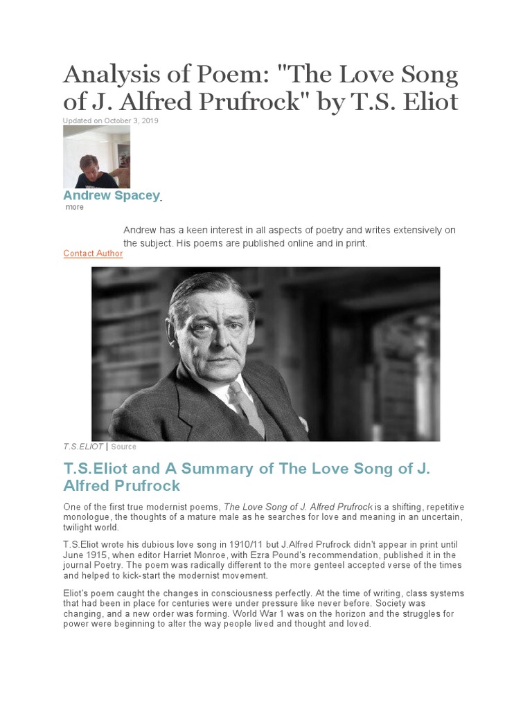 Analysis of Poem Love Song... | PDF | Poetry