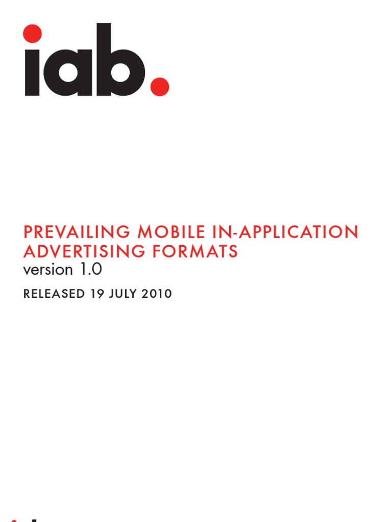 IAB Mobile Ad Formats 190710 | PDF | Advertising | Mobile App