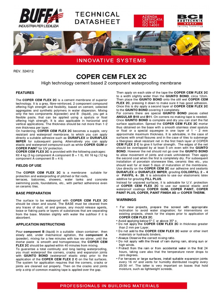 Coper Cem Flex 2C: High Technology Cement Based 2 Component ...