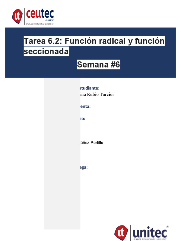 Tarea 6.2 Funci N Radical y Funci N Seccionada | PDF