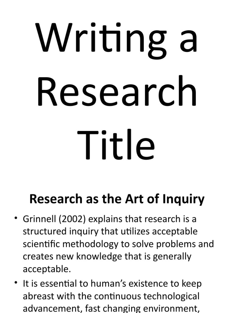 Writing A Research Title | PDF | Academic Discipline Interactions | Science