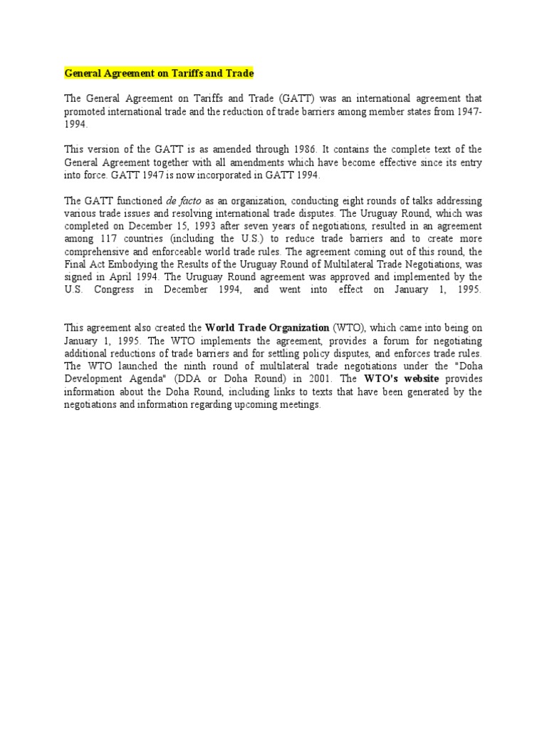 137 - Gatt, Gats, Trips | PDF | Market Access | World Trade Organization