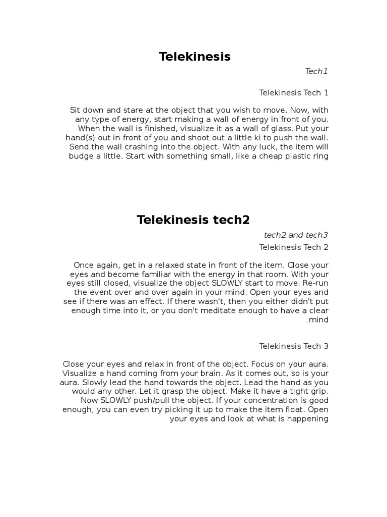 Telekinesis | PDF
