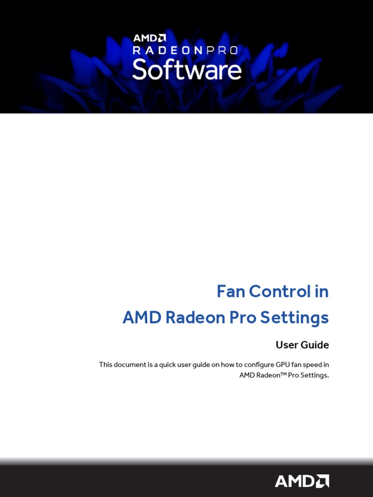 Fan Control in AMD Radeon Pro Settings: User Guide | PDF | Advanced ...