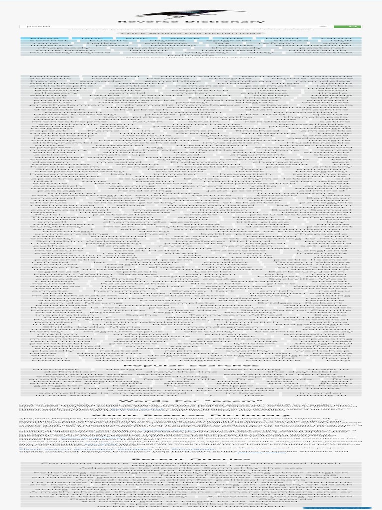 100+ Words For 'Poem' - Reverse Dictionary PDF | PDF | Epic Poetry ...