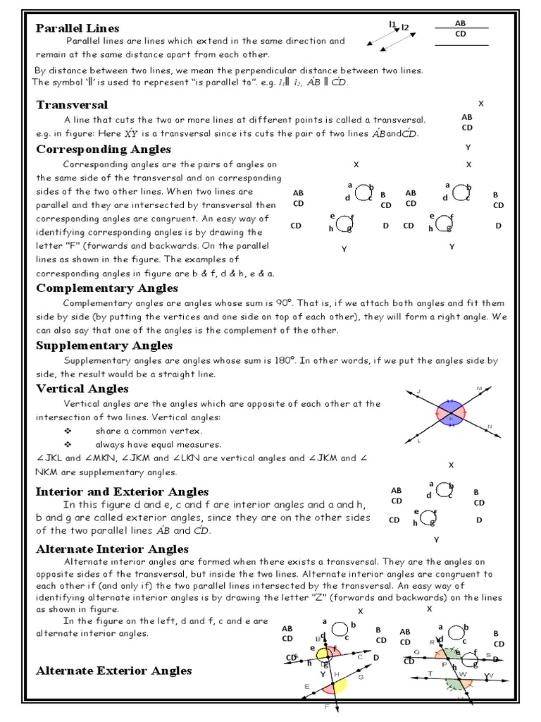 Alternate & Corresponding Angles | PDF | Angle | Elementary Geometry