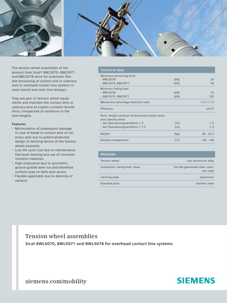 Tension Wheel Assemblies: Technical Data | PDF | Wire | Wheel