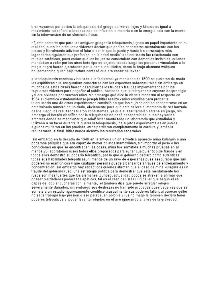 Telekinesis | PDF | Paranormal | Forteana